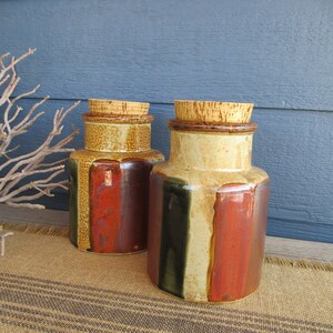 Vintage Pottery Canister Set, Retro Ceramic Containers, Kitchen Storage ...