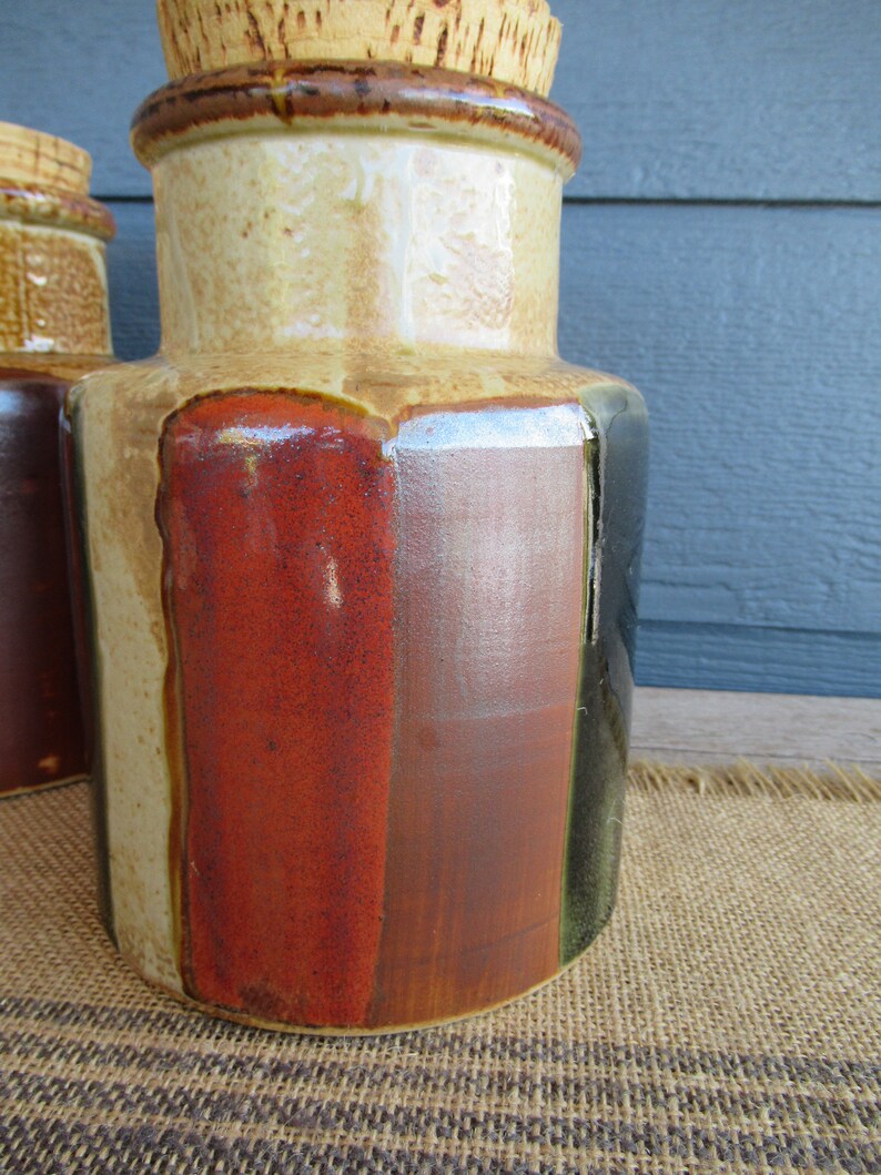 Vintage Pottery Canister Set Retro Ceramic Containers - Etsy