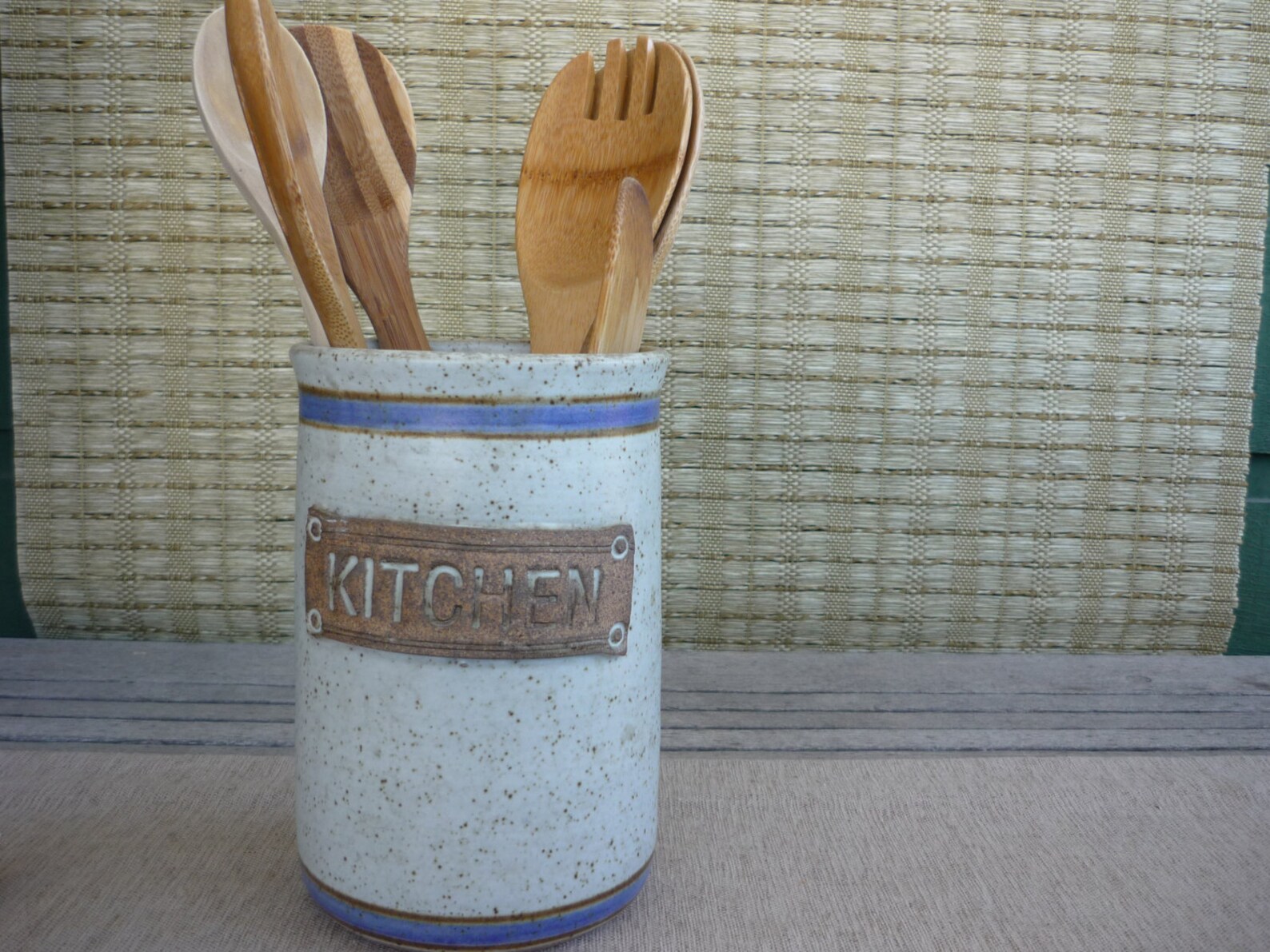 Vintage Pottery Kitchen Utensil Caddy Earthy Utensil Storage - Etsy