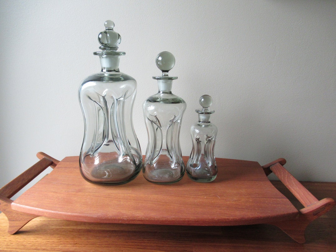 Vintage Holmegaard Glass Bottle/decanter, Danish Modern Smoked Glass ...