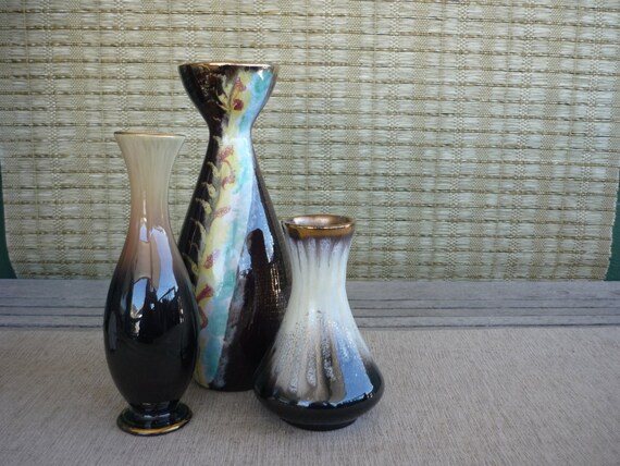 Set of 3 Vintage West German Pottery Vases Instant | Etsy