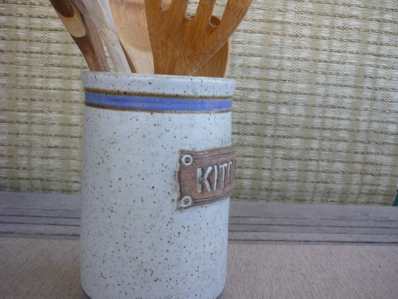 Vintage Pottery Kitchen Utensil Caddy Earthy Utensil Storage | Etsy