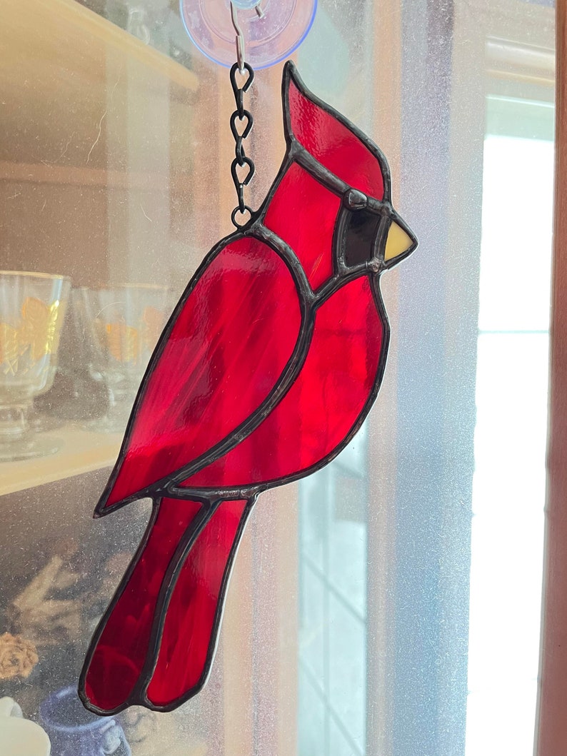 Cardinal Sun Catcher - Etsy