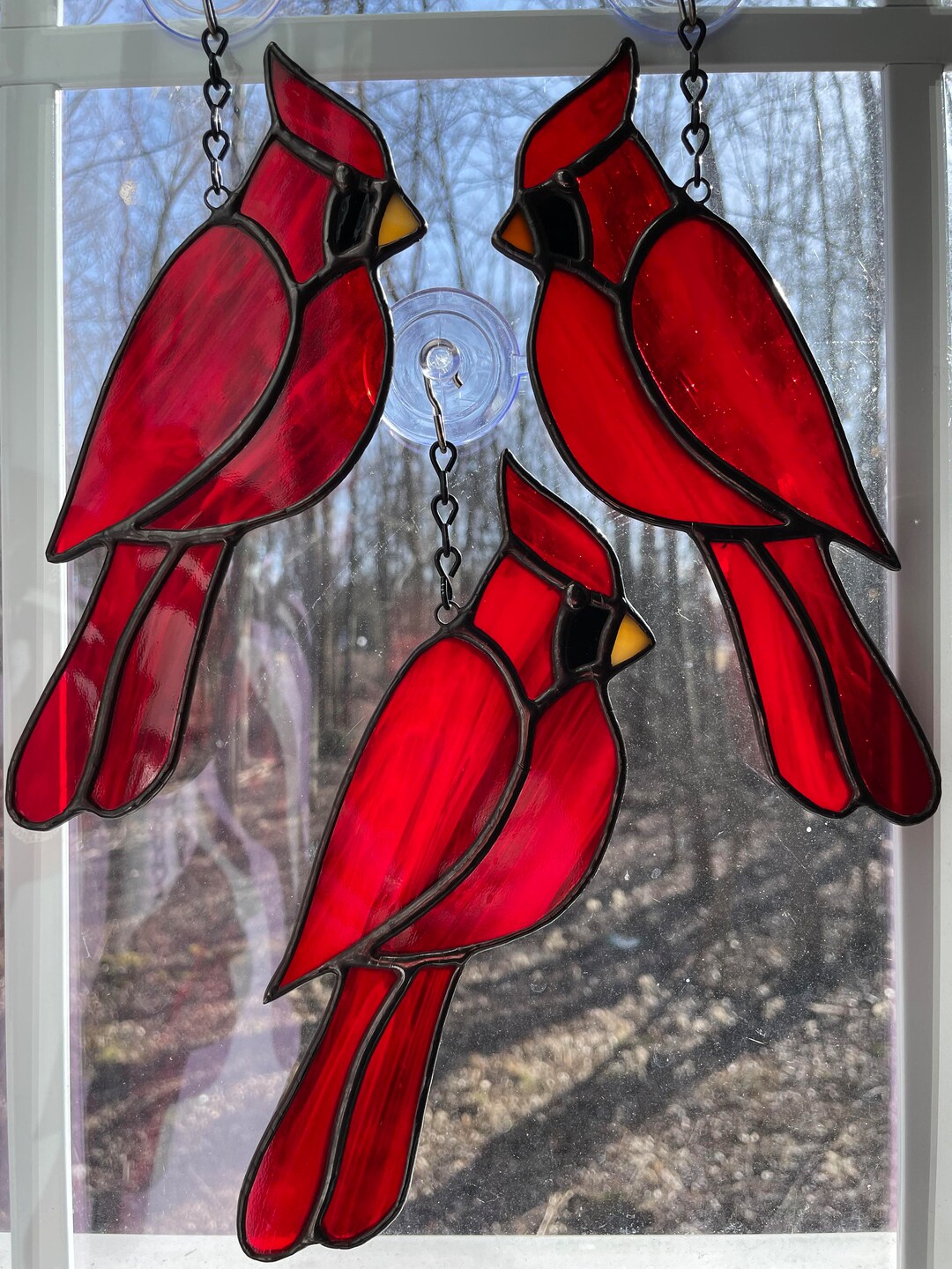 Cardinal Sun Catcher - Etsy