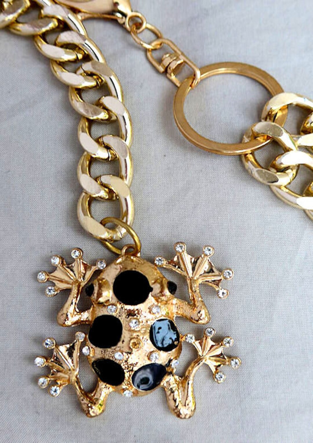 Gold Coloured Hand Made Double Swag Hip Curb Chain Belt With Frog. - Etsy