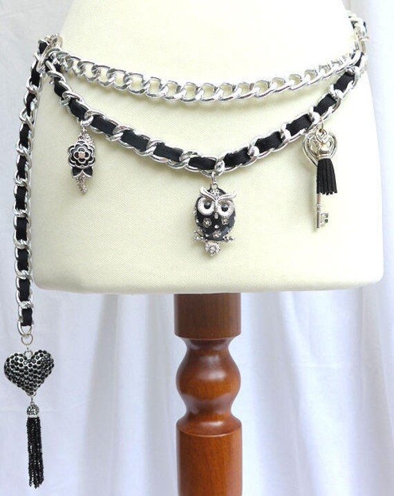 Silver Hand Made Double Swag Belli Curb Chain Interwoven With | Etsy