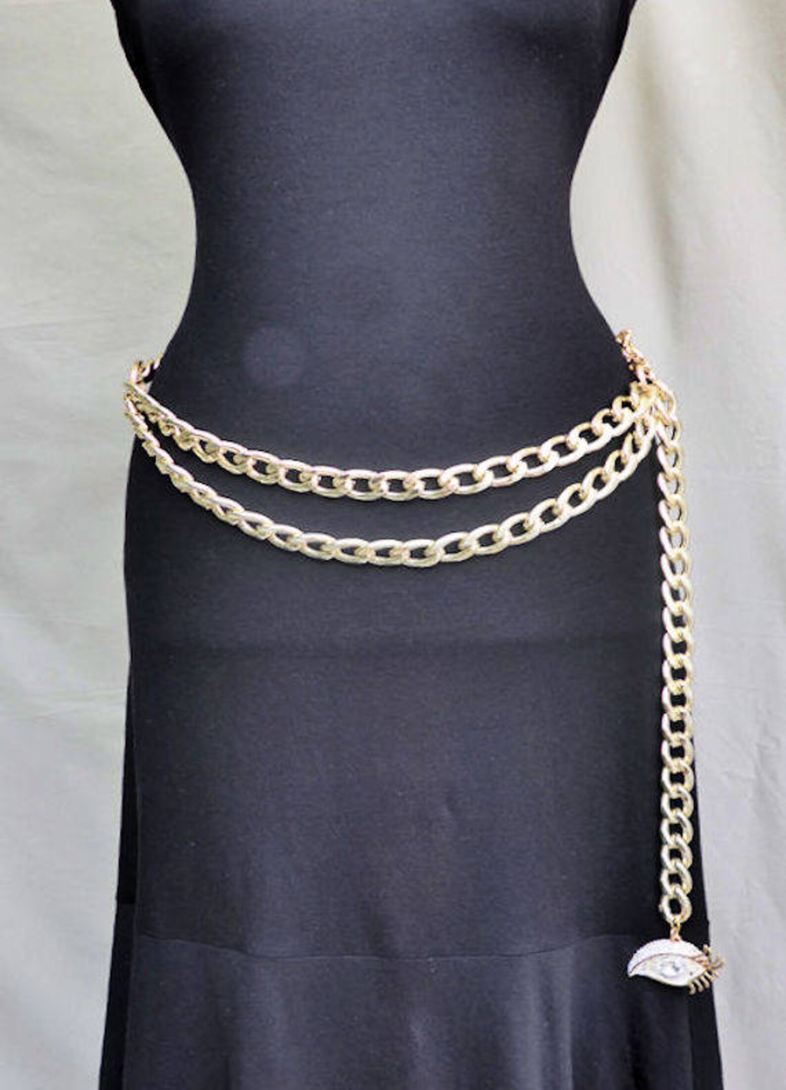 Gold Hand Made Double Swag Belli Chain Belt/necklace With Gold and ...