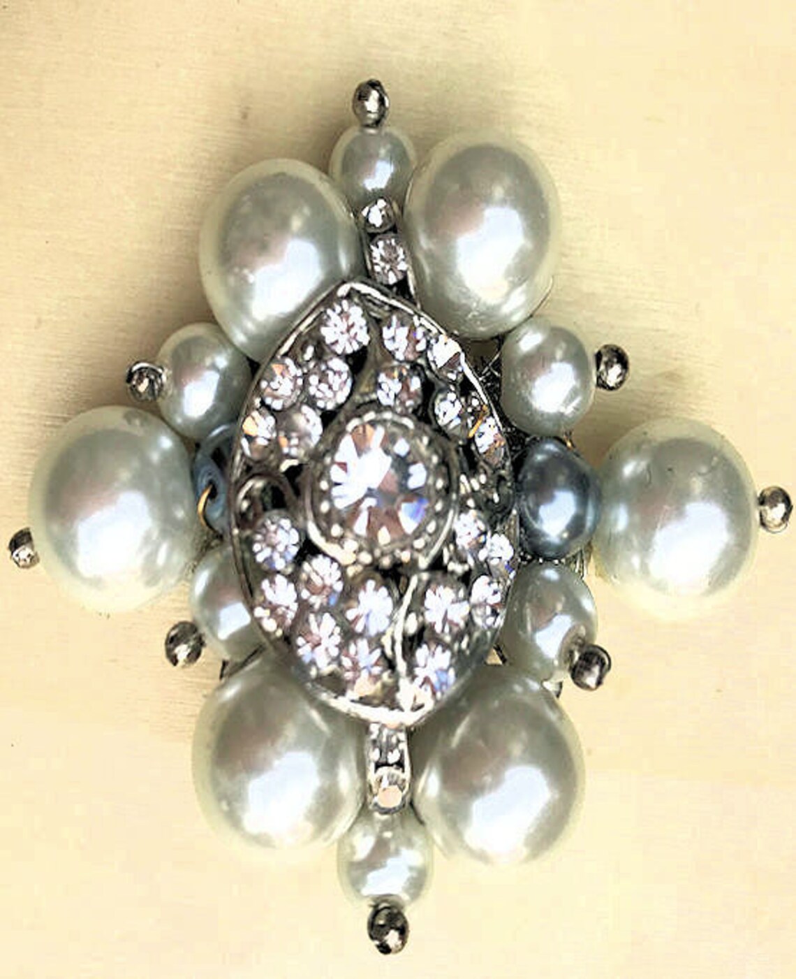 Large Baroque Style Brooch Made by Hand With Upcycled Jewellery and ...