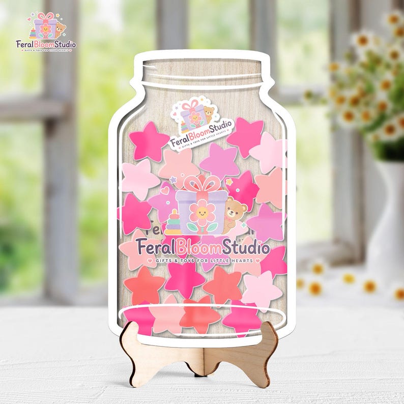 Custom Name Kids Star Reward Jar, Pink Behavior Chart, Classroom Chore ...