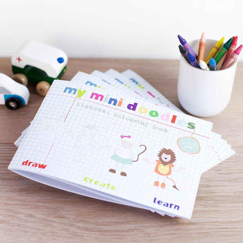 Mini Alphabet Doodle Colouring Book - Etsy