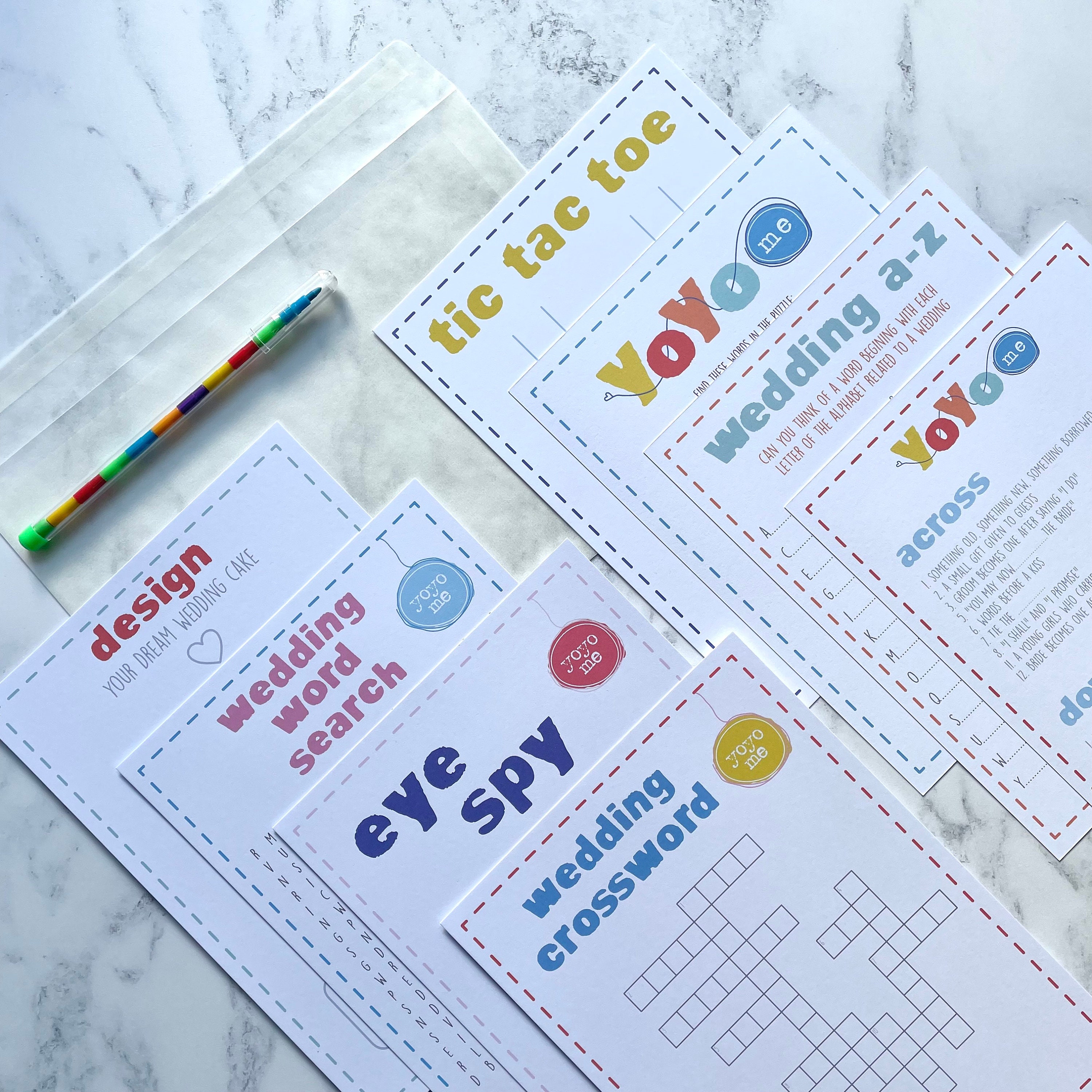 A5 Wedding Activity Sheets With Crayon Pen Budget Friendly Wedding ...