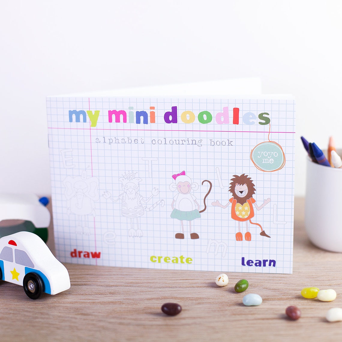 Pack of 5 Mini Alphabet Doodle Colouring Books With Crayons - Etsy