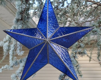 Stained Glass Blue Star Service Flag Patriotic - Etsy