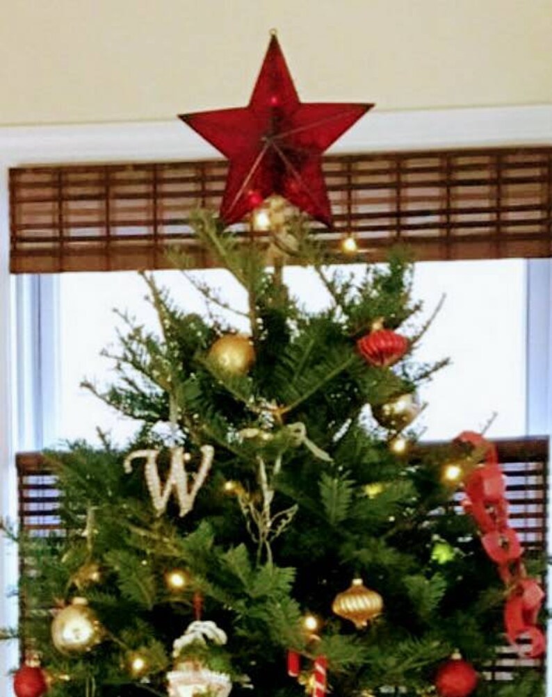 3D Tree Topper Stained Glass Star in RED - Etsy