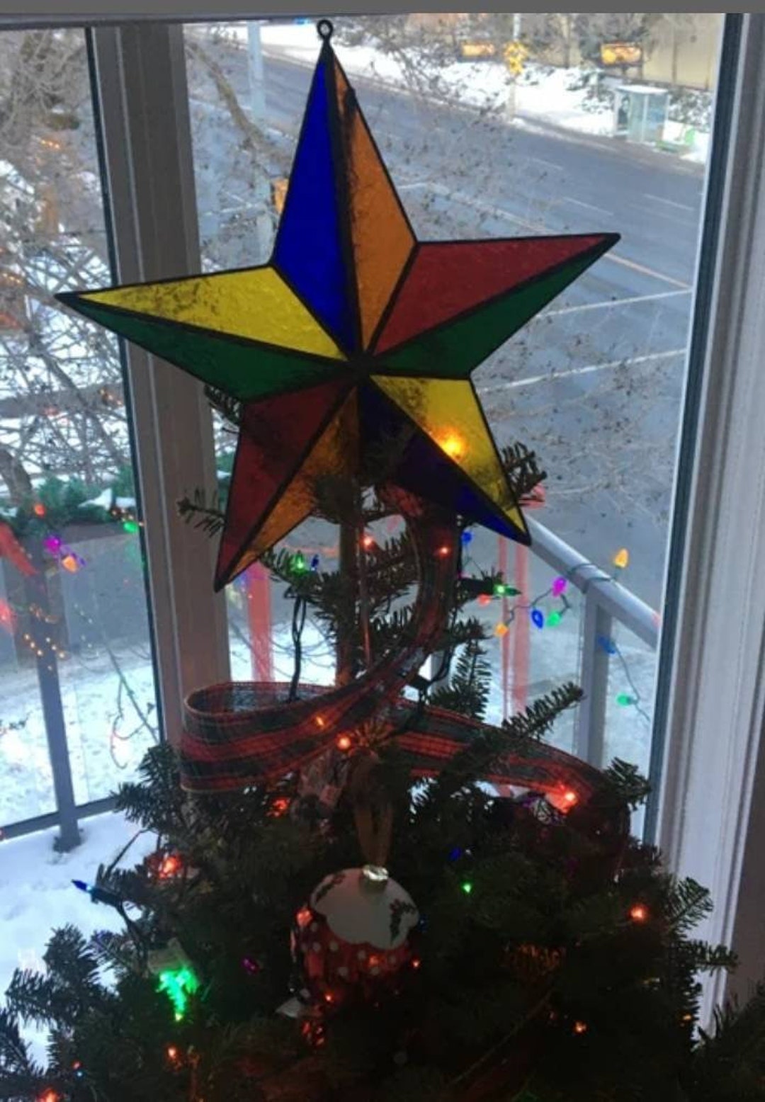 Multicolored Stained Glass Star Tree Topper - Etsy