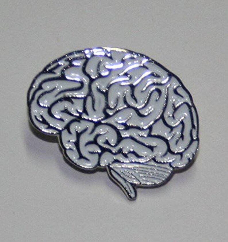 White Lateral View Brain Pin - Etsy