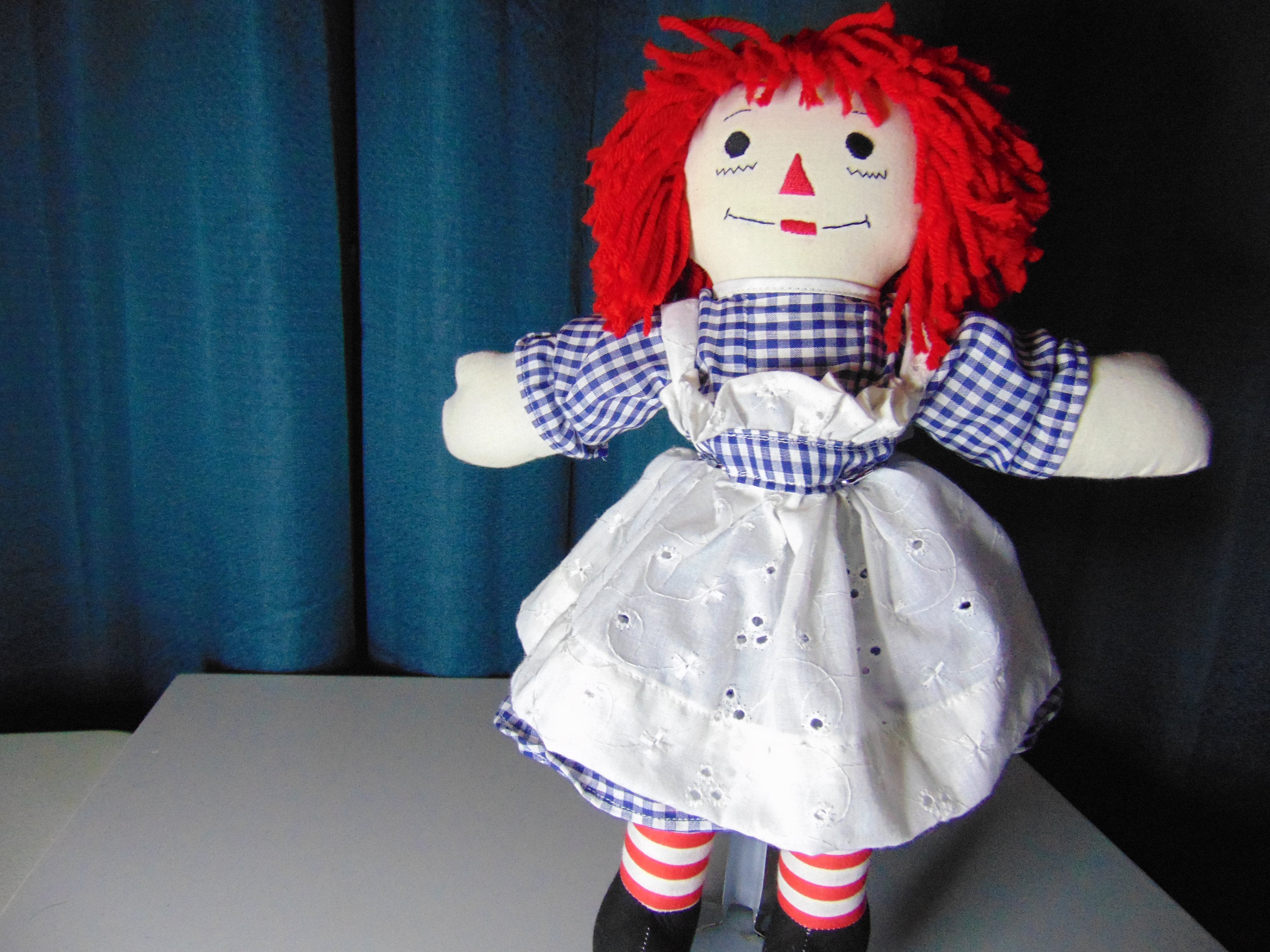 15 Inch Raggedy Ann Cloth Doll in Blue Gingham Dress - Etsy