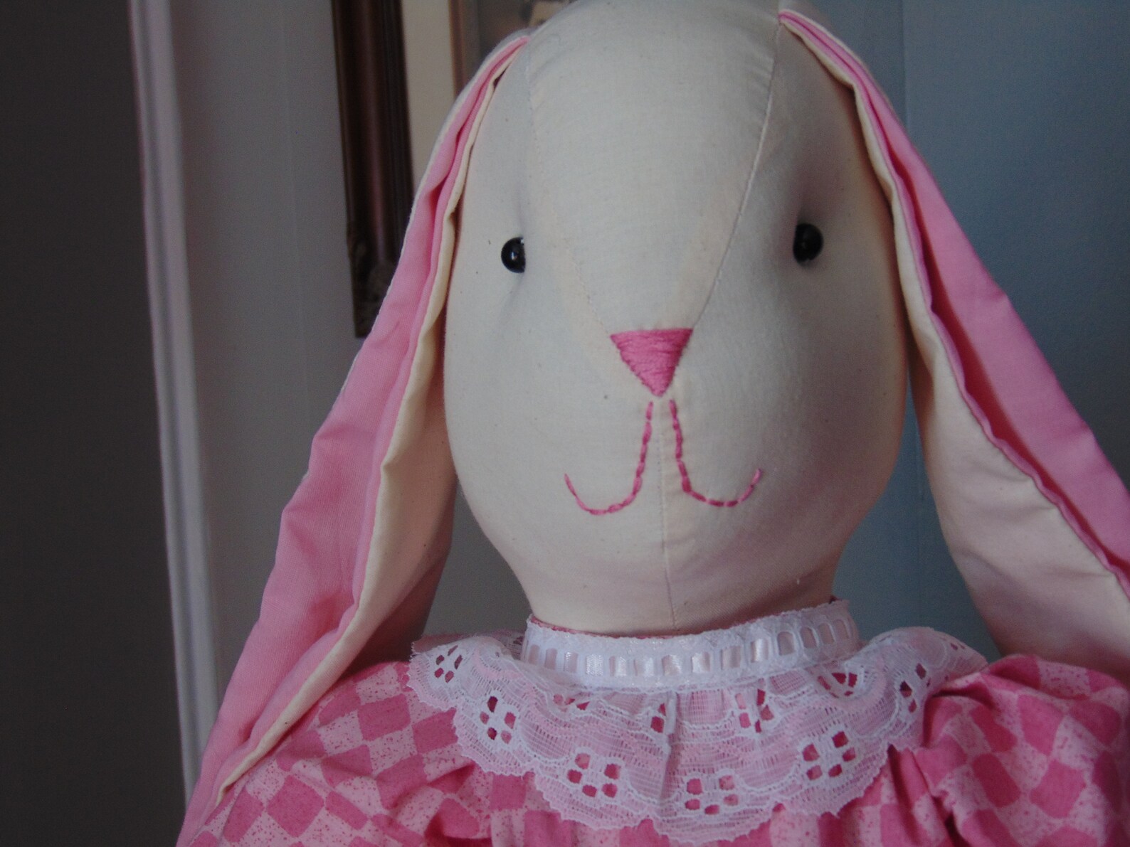 Pinky the Big Stuffed Easter Bunny Rabbit Doll - Etsy