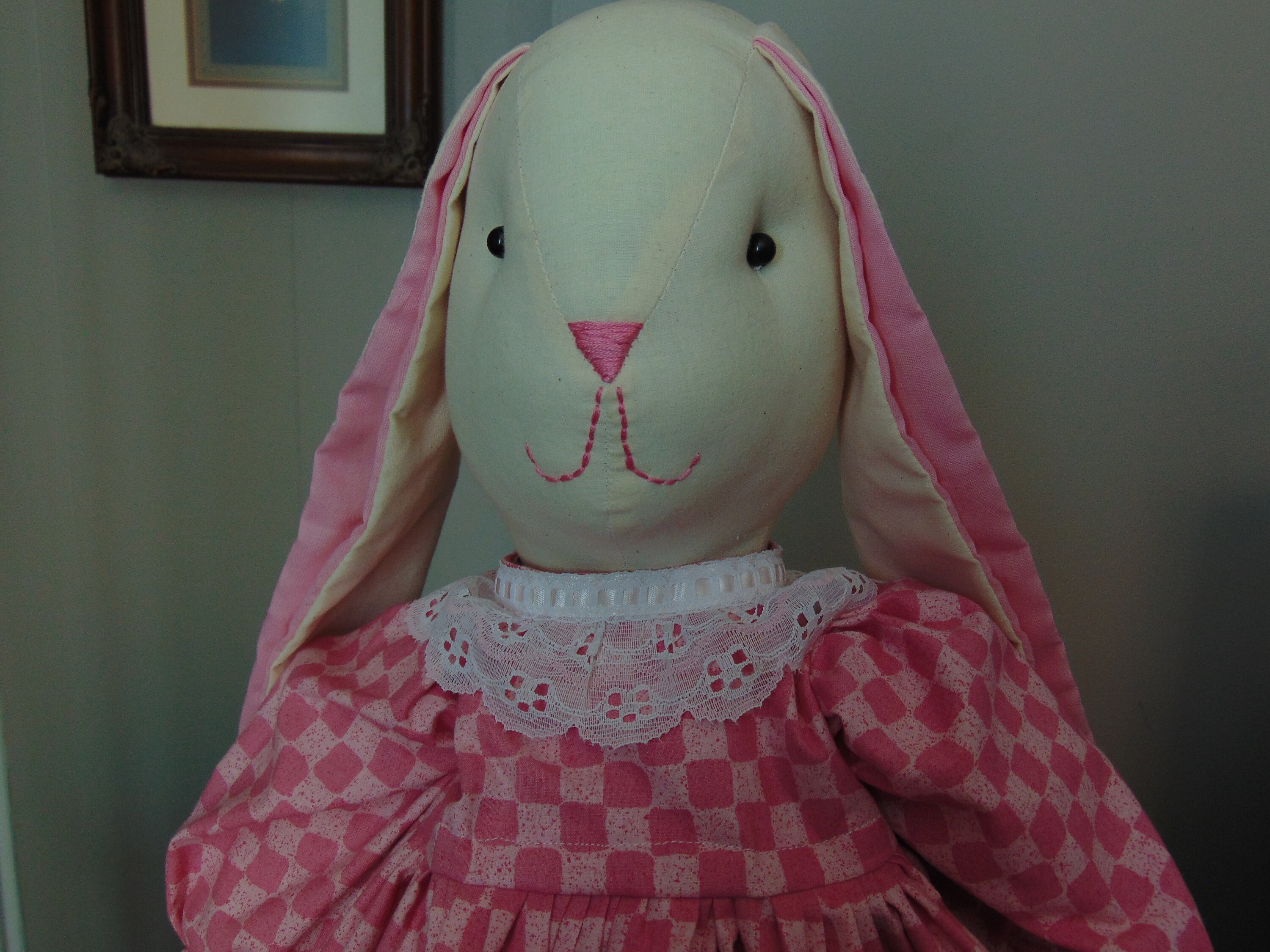 Pinky the Big Stuffed Easter Bunny Rabbit Doll - Etsy