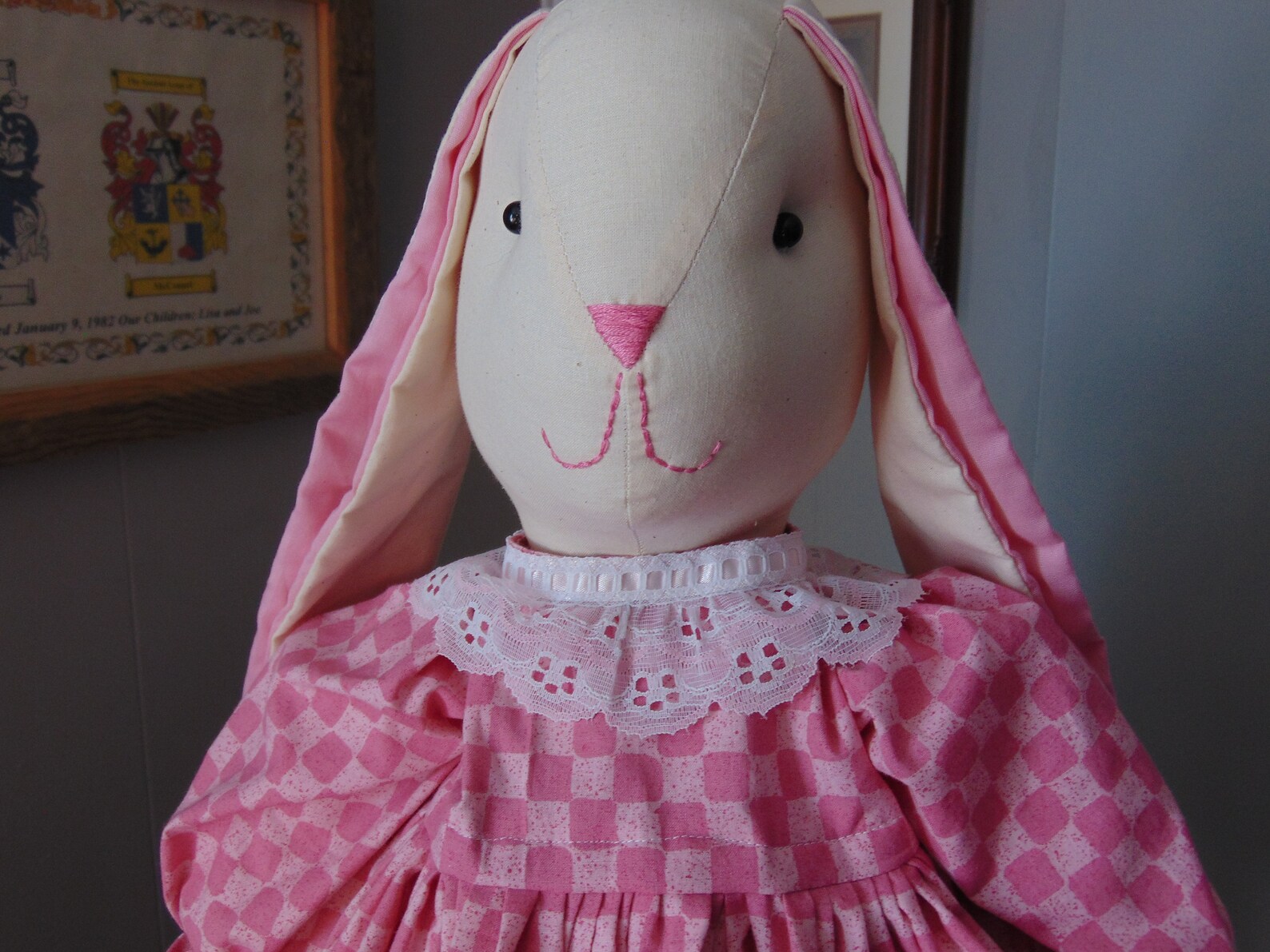 Pinky the Big Stuffed Easter Bunny Rabbit Doll - Etsy