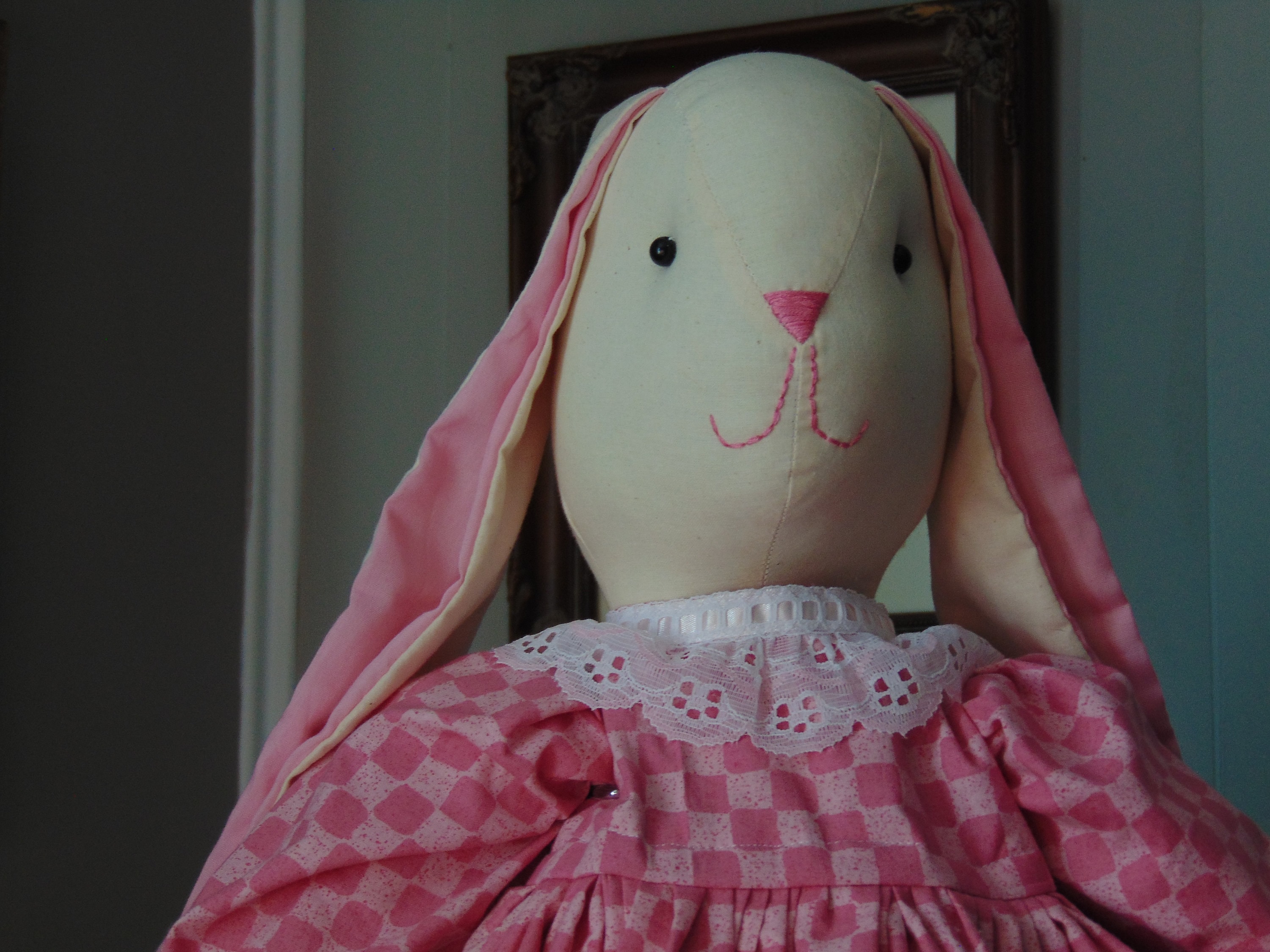 Pinky the Big Stuffed Easter Bunny Rabbit Doll - Etsy