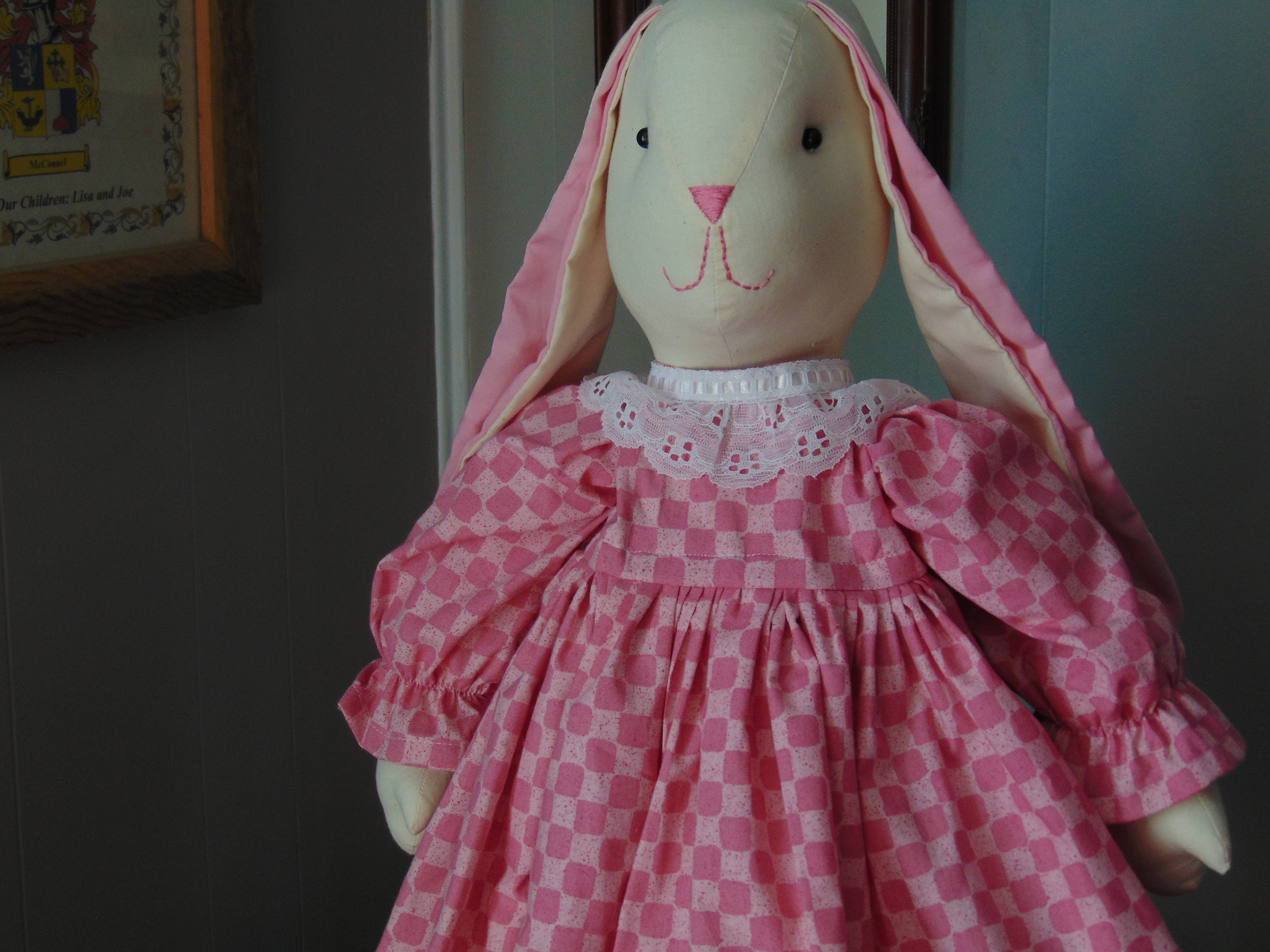 Pinky the Big Stuffed Easter Bunny Rabbit Doll - Etsy