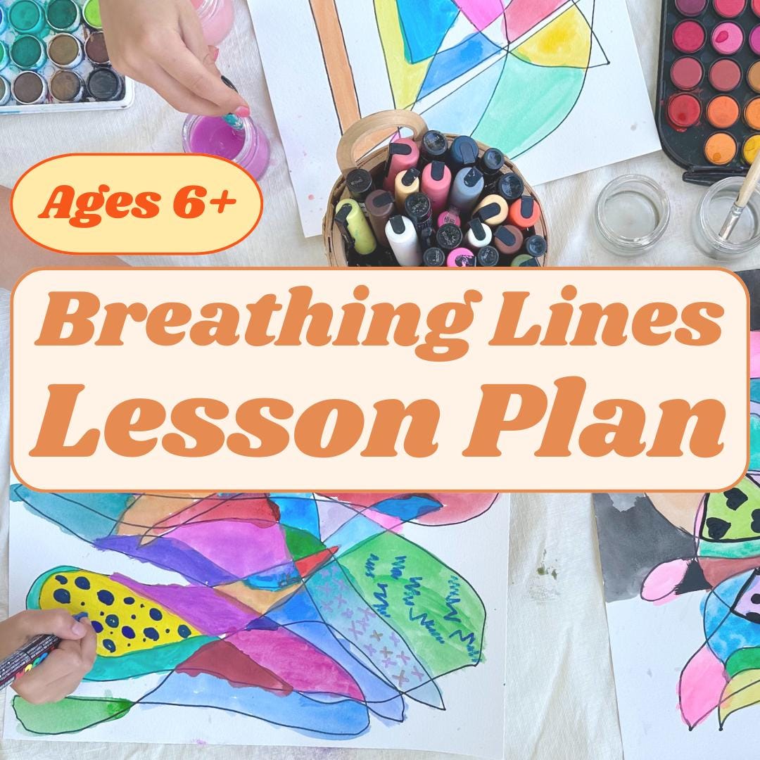 Breathing Lines Kids Art Lesson Plan - Ages 6+ - Elementary Art Project ...