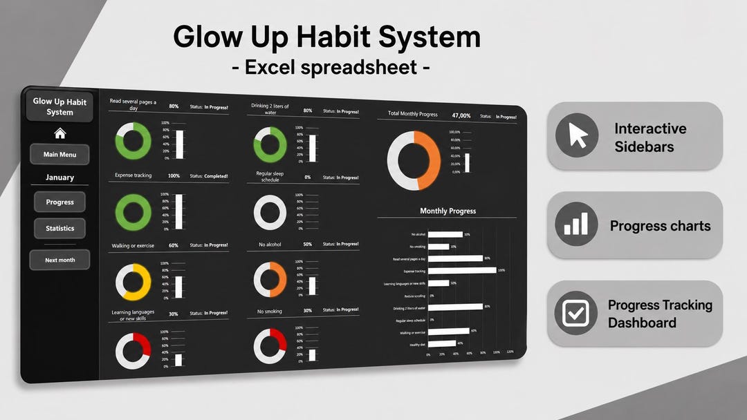 Glow up Habit System ENG - Tracking Progress and Building Habits in ...
