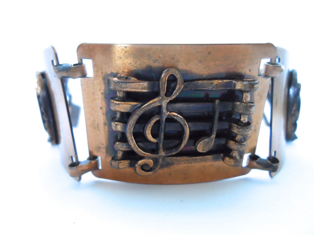 Vintage Copper Musical Note Bracelet Vintage Copper Jewelry Musical ...