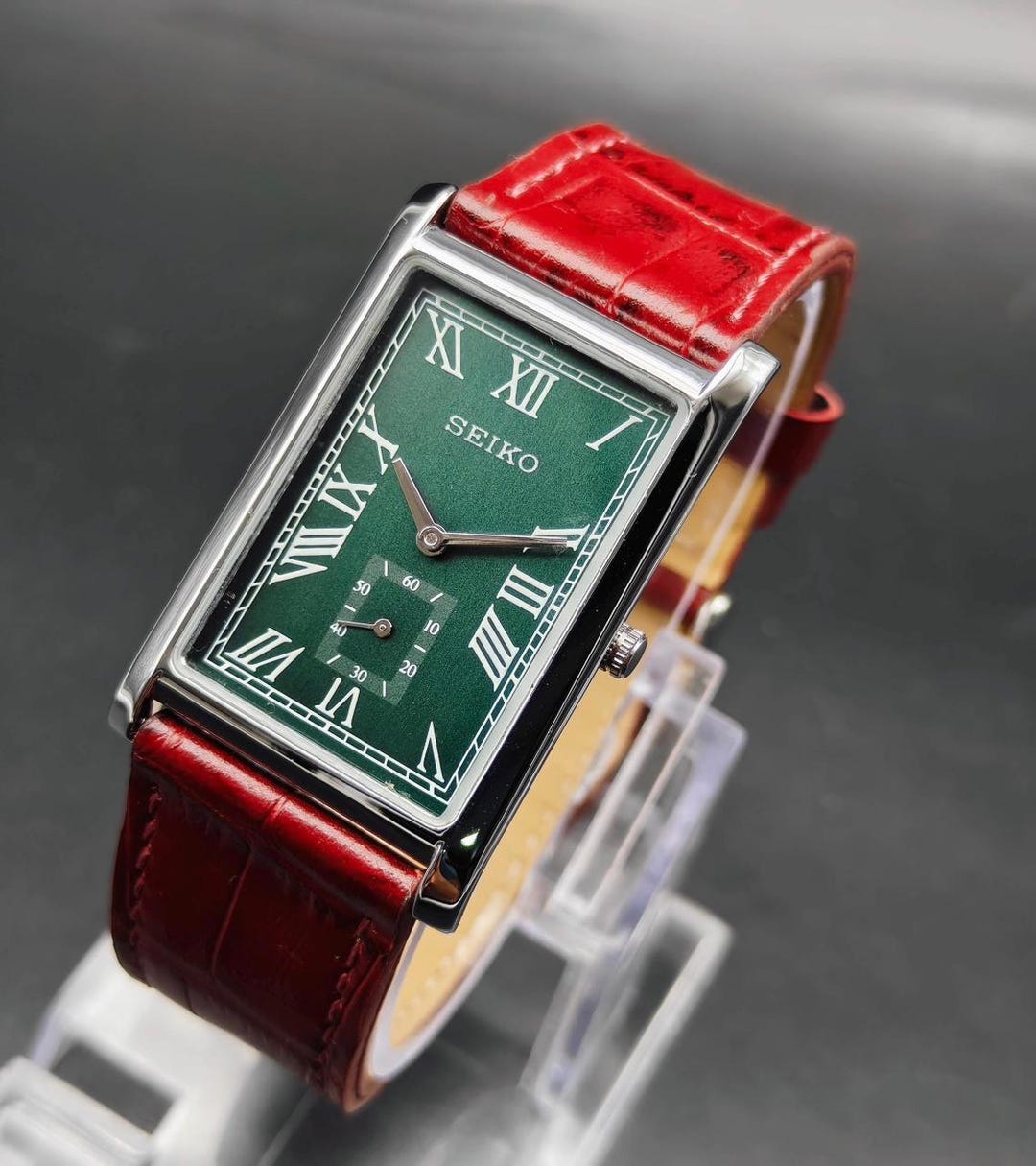 Classic Vintage Seiko Quartz Green Unisex Watch Leather Strap - Etsy UK