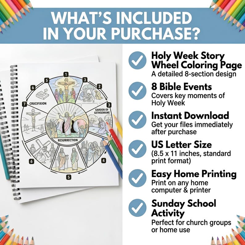Easter Bible Activity for Kids, Holy Week Printable Worksheet ...