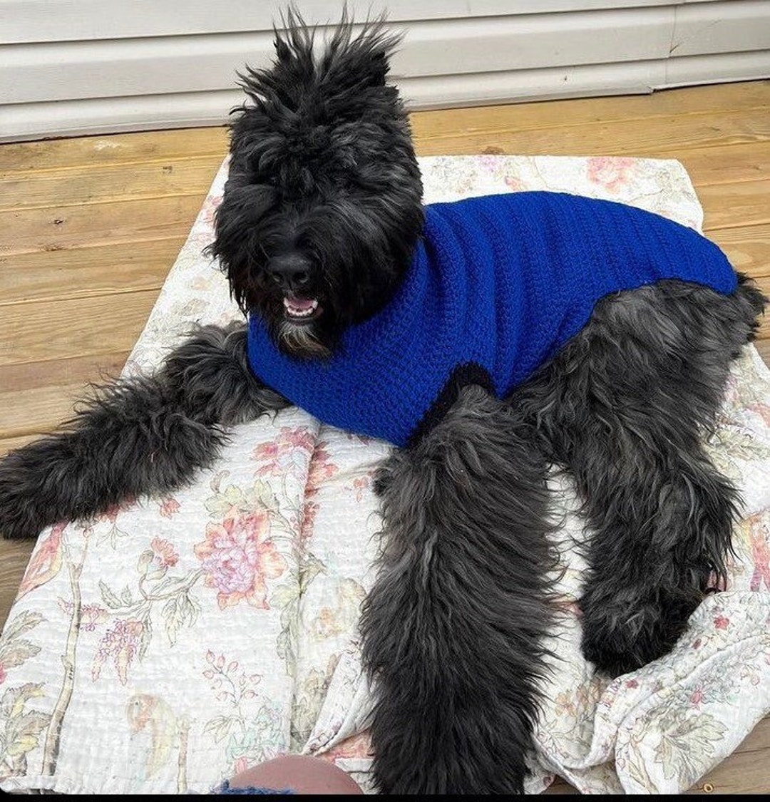 Crochet Dog Sweater, Custom Dog Sweater, Blue Dog Sweater, Solid Color ...