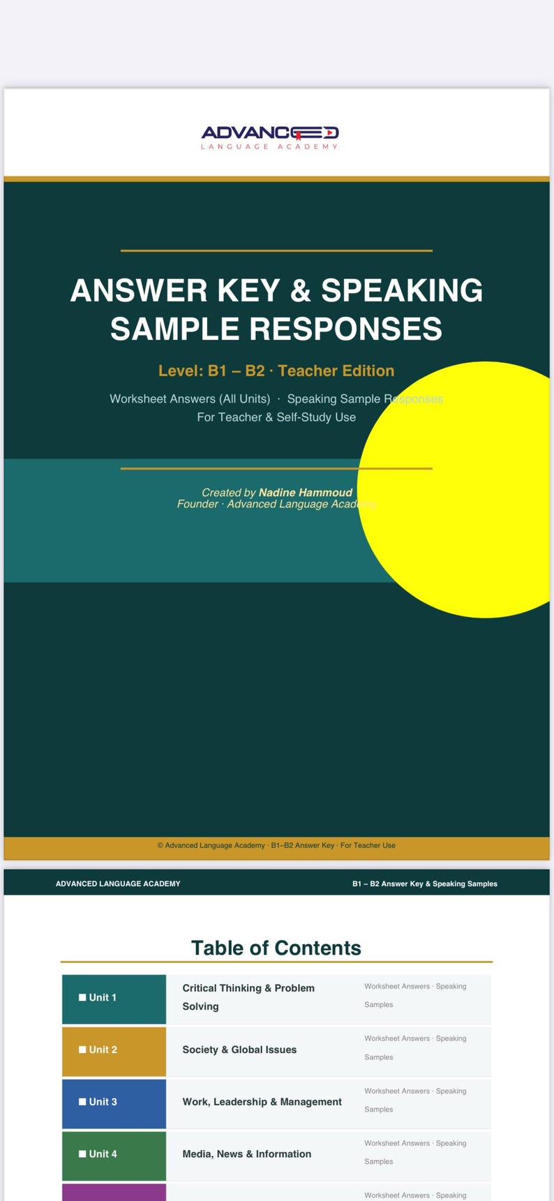 Answer Key and Speaking Sample Responses - Etsy UK