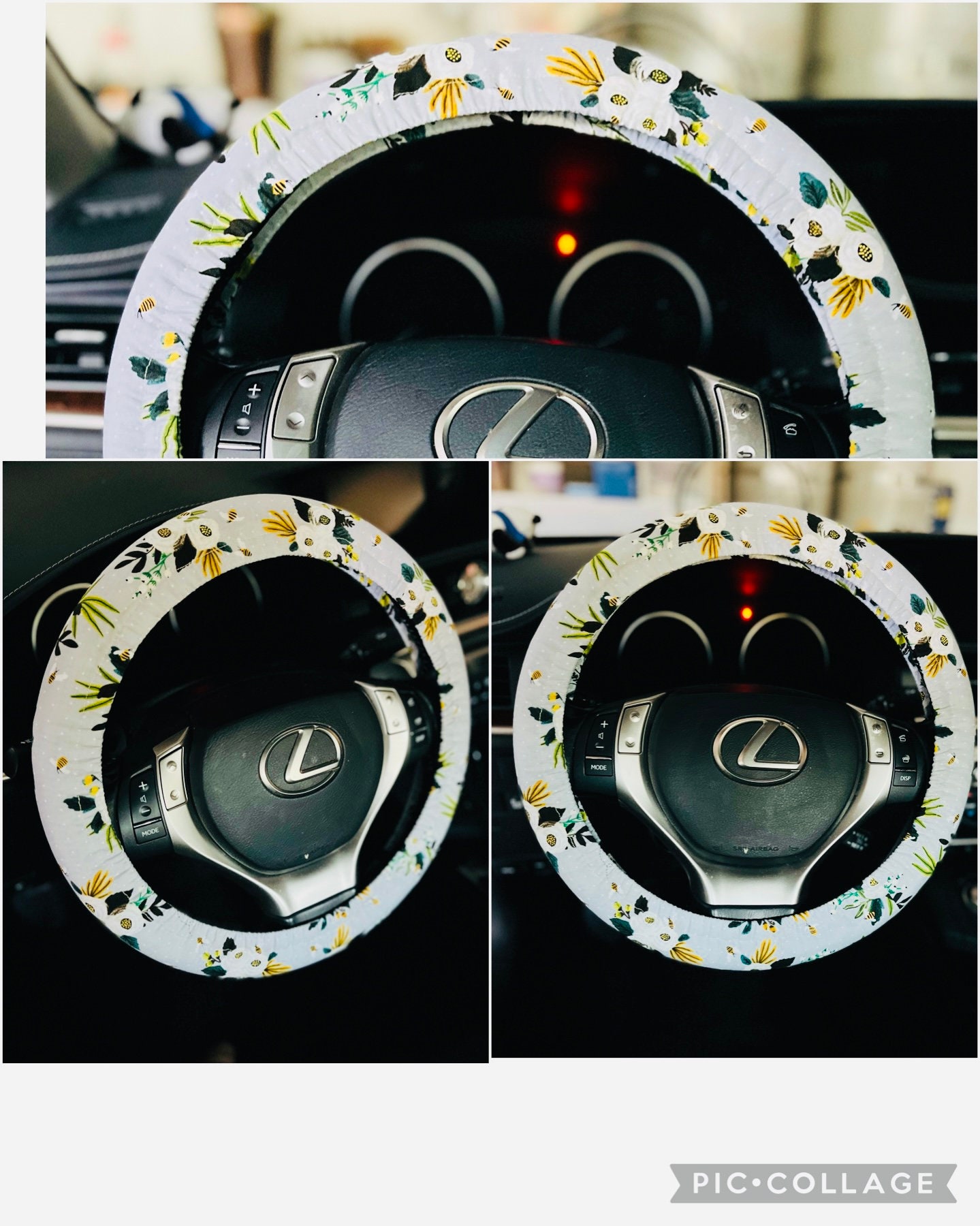 Cotton fabric steering wheel cover with full grip liner sold by Handy ...