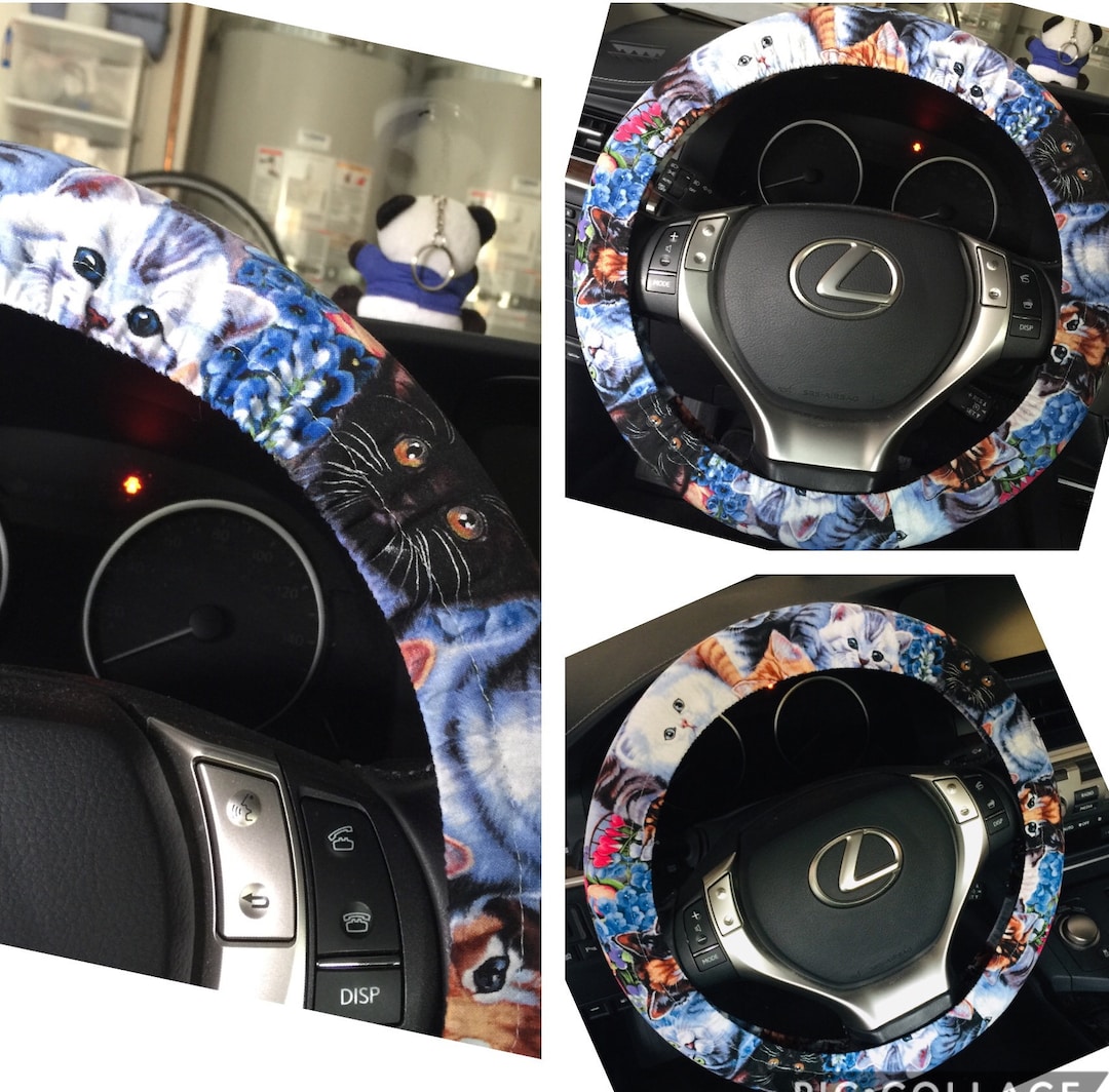 Cat Steering Wheel Cover ,100% Cotton With FULL Grip Liner - Etsy