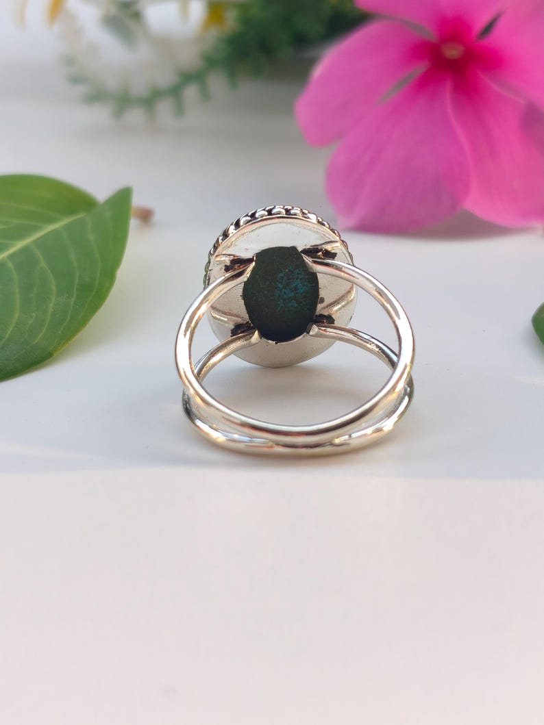 Turquoise Gemstone Ring, 925 Sterling Silver Ring for Women, Handmade ...