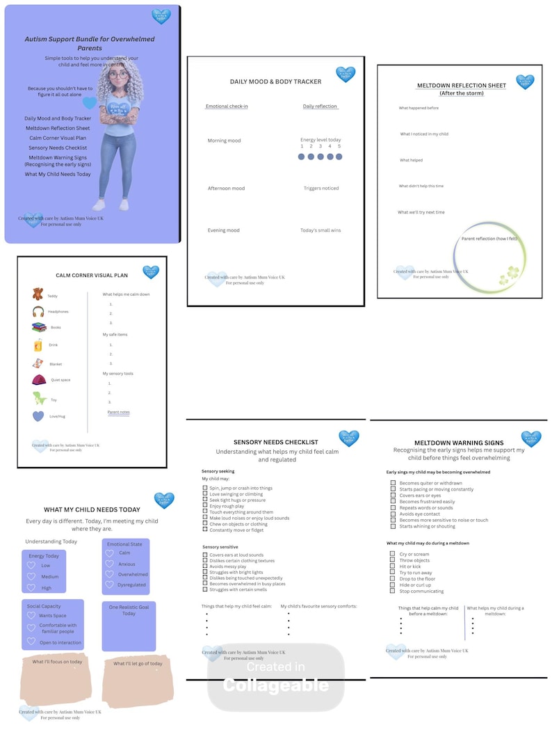 Autism Family Support Bundle | Mood Tracker, Sensory Checklist (digital ...