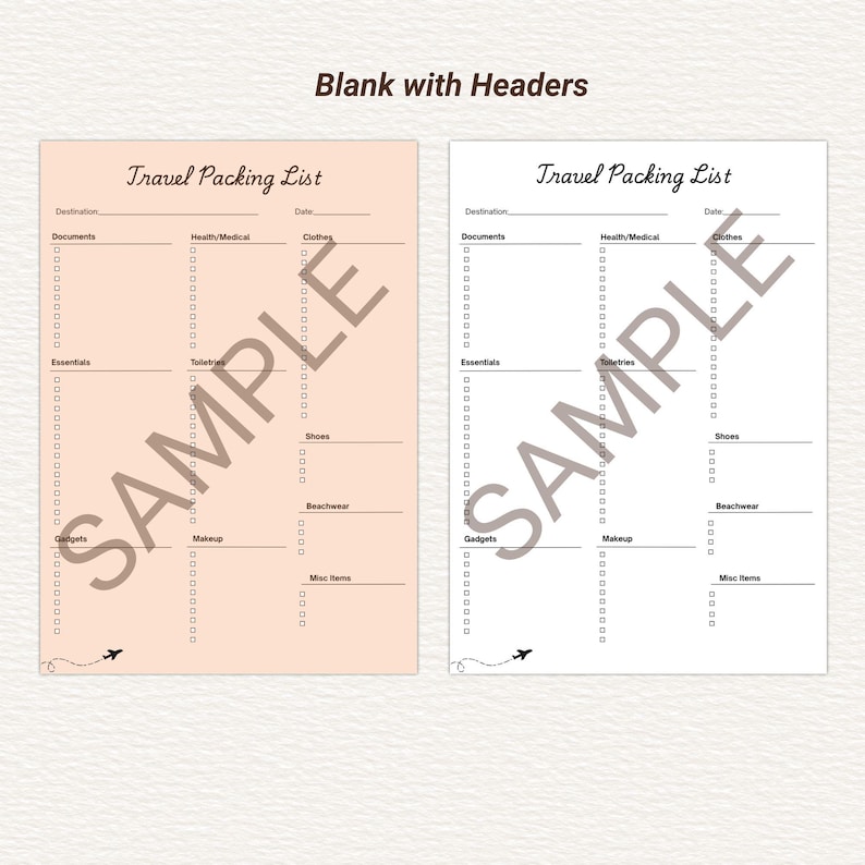 Travel Packing List Printable | Vacation Checklist | Travel Planner PDF ...