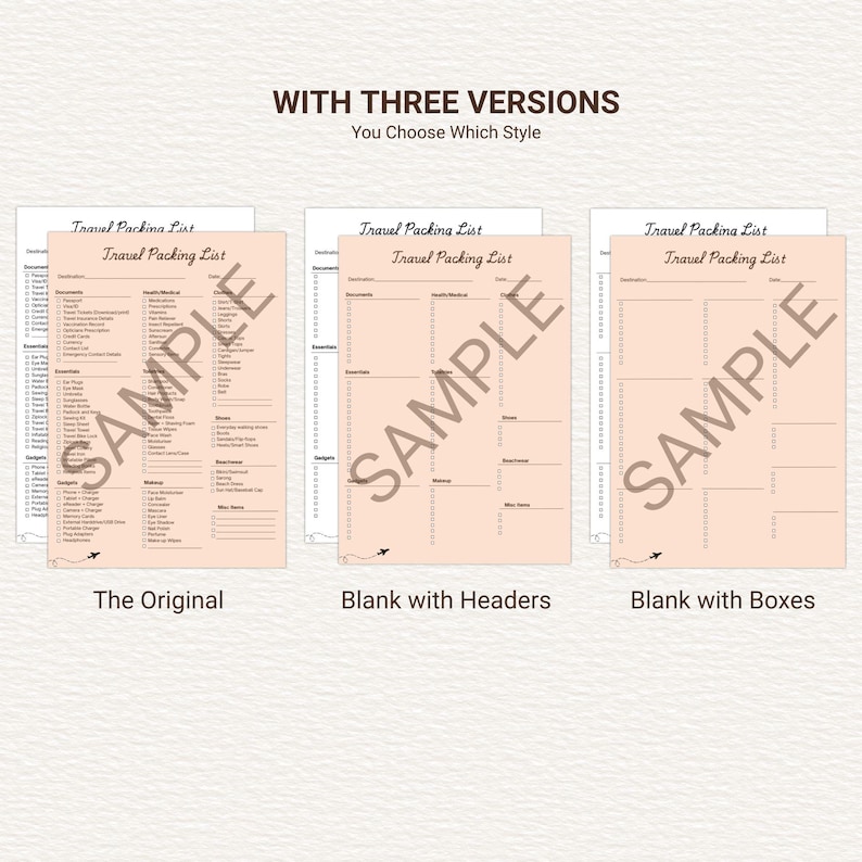 Travel Packing List Printable | Vacation Checklist | Travel Planner PDF ...