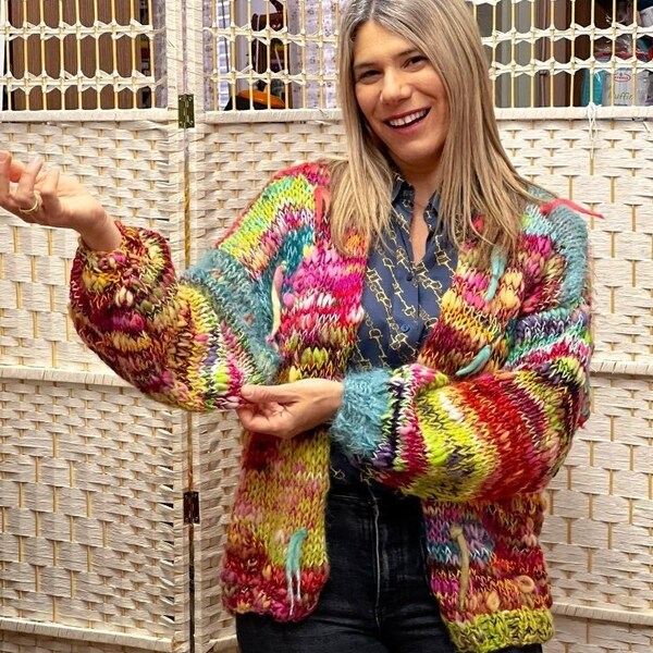 Colorful Cardigan - Etsy