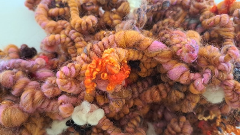 Handspun Yarn, Coil ,art Yarn,bulky With Locks - Etsy