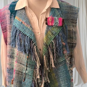 Women's Handwoven Vest , Saori Woven ,freestyle ,handwoven,art Textile ...