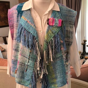 Women's Handwoven Vest , Saori Woven ,freestyle ,handwoven,art Textile ...