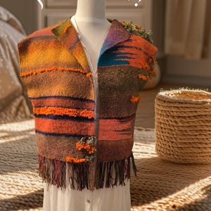 Women's Handwoven Vest , Saori Woven ,freestyle ,handwoven,art Textile ...