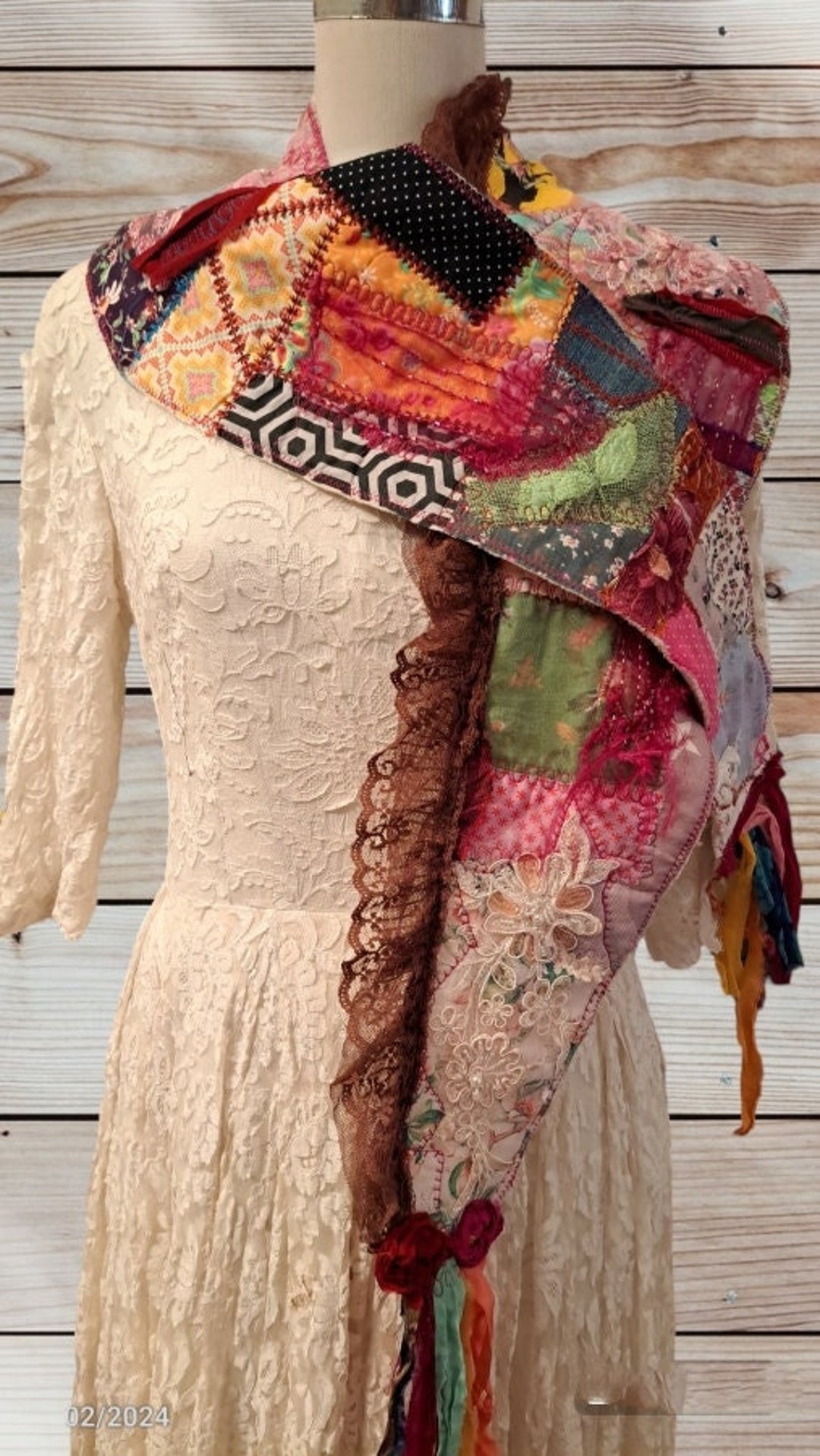 Boho Neck -art to Wear-vintage Handmade Neck/collar /textile Art/neck ...