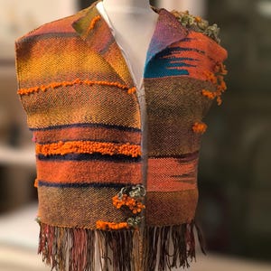 Women's Handwoven Vest , Saori Woven ,freestyle ,handwoven,art Textile ...