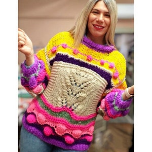 Colorful Boho Style Handmade Cozy Sweater/soft Unique Gift - Etsy