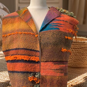 Women's Handwoven Vest , Saori Woven ,freestyle ,handwoven,art Textile ...