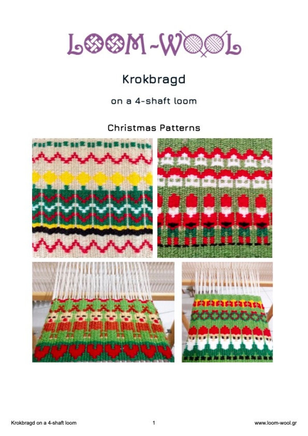 Krokbragd on a 4-shaft Loom - 26 Christmas Patterns and Mirrored ...