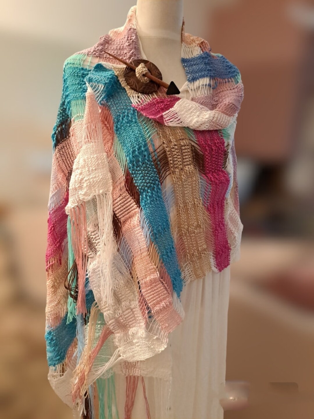 Handwoven Wrap Summer-spring /handmade/weaving and Fiber Arts/mothers ...